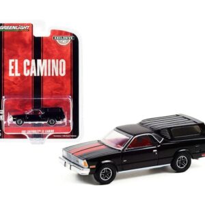 1981 Chevy El Camino with Camper Shell, Black - Greenlight 30310/48-1/64 Scale Diecast Model Toy Car