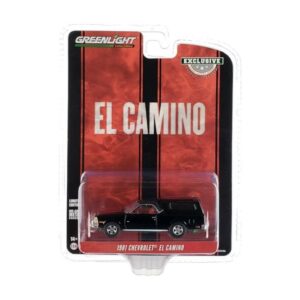 1981 Chevy El Camino with Camper Shell, Black - Greenlight 30310/48-1/64 Scale Diecast Model Toy Car