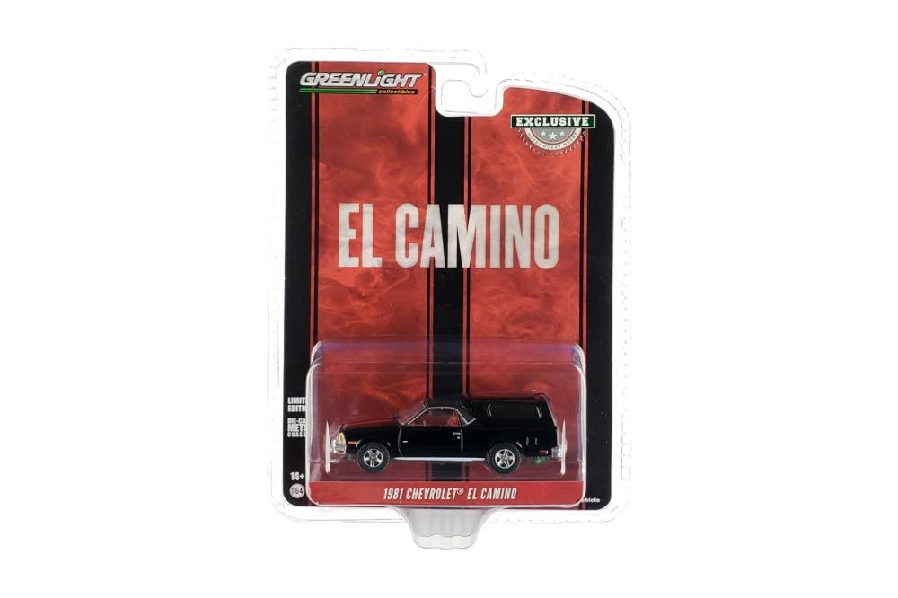 1981 Chevy El Camino with Camper Shell, Black - Greenlight 30310/48-1/64 Scale Diecast Model Toy Car