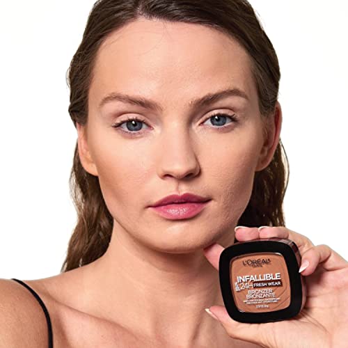 L'Oreal Paris Infallible Up to 24H Fresh Wear Soft Matte Longwear Bronzer. Waterproof, heatproof, Transfer, humidity and sweatproof, Light, 0.31 oz