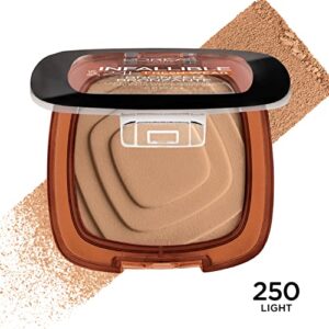 L'Oreal Paris Infallible Up to 24H Fresh Wear Soft Matte Longwear Bronzer. Waterproof, heatproof, Transfer, humidity and sweatproof, Light, 0.31 oz