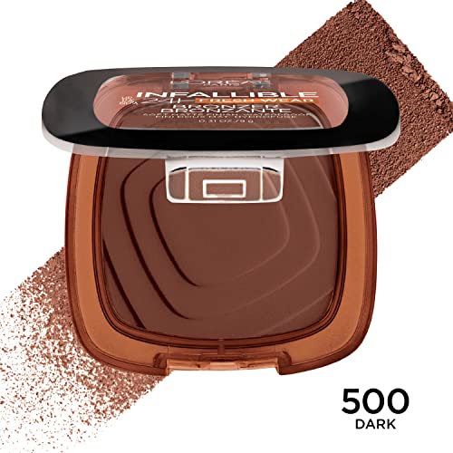 L'Oreal Paris Infallible Up to 24H Fresh Wear Soft Matte Longwear Bronzer. Waterproof, heatproof, Transfer, humidity and sweatproof, Dark, 0.31 oz