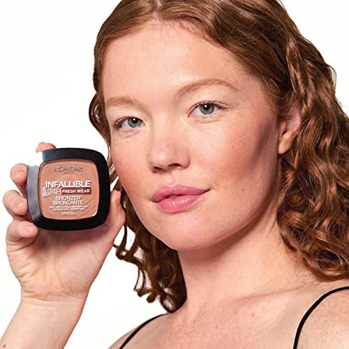 L'Oreal Paris Infallible Up to 24H Fresh Wear Soft Matte Longwear Bronzer. Waterproof, heatproof, transfer, humidity and sweatproof, Fair, 0.31 oz