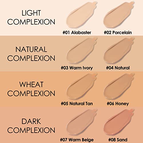 FOCALLURE 2 Pcs Liquid Foundation, Skin Evolution Foundation + Concealer, Full Coverage Foundation Makeup, Durable, Waterproof, Oil-Control, Hides Wrinkles & Lines, Warm Ivory