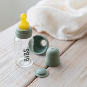 BIBS Glass Bottle - Part of Set. Mix and Match with BIBS Colorful Bottle Kits., 225 ml, Single Glass Bottle