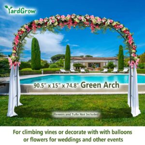 YardGrow Reconfigurable Metal Wedding Arch Garden Arbor Pergola for Indoor/Outdoor Garden Climbing Plants Vines (90.5" W x 15" D x 74.8" H)