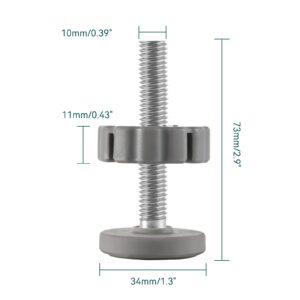 Babelio Pressure Gates Threaded Spindle Rods M10 (10 mm), Baby Gates Accessory Screw Bolts Kit Fit for All Pressure Mounted Walk Thru Gates