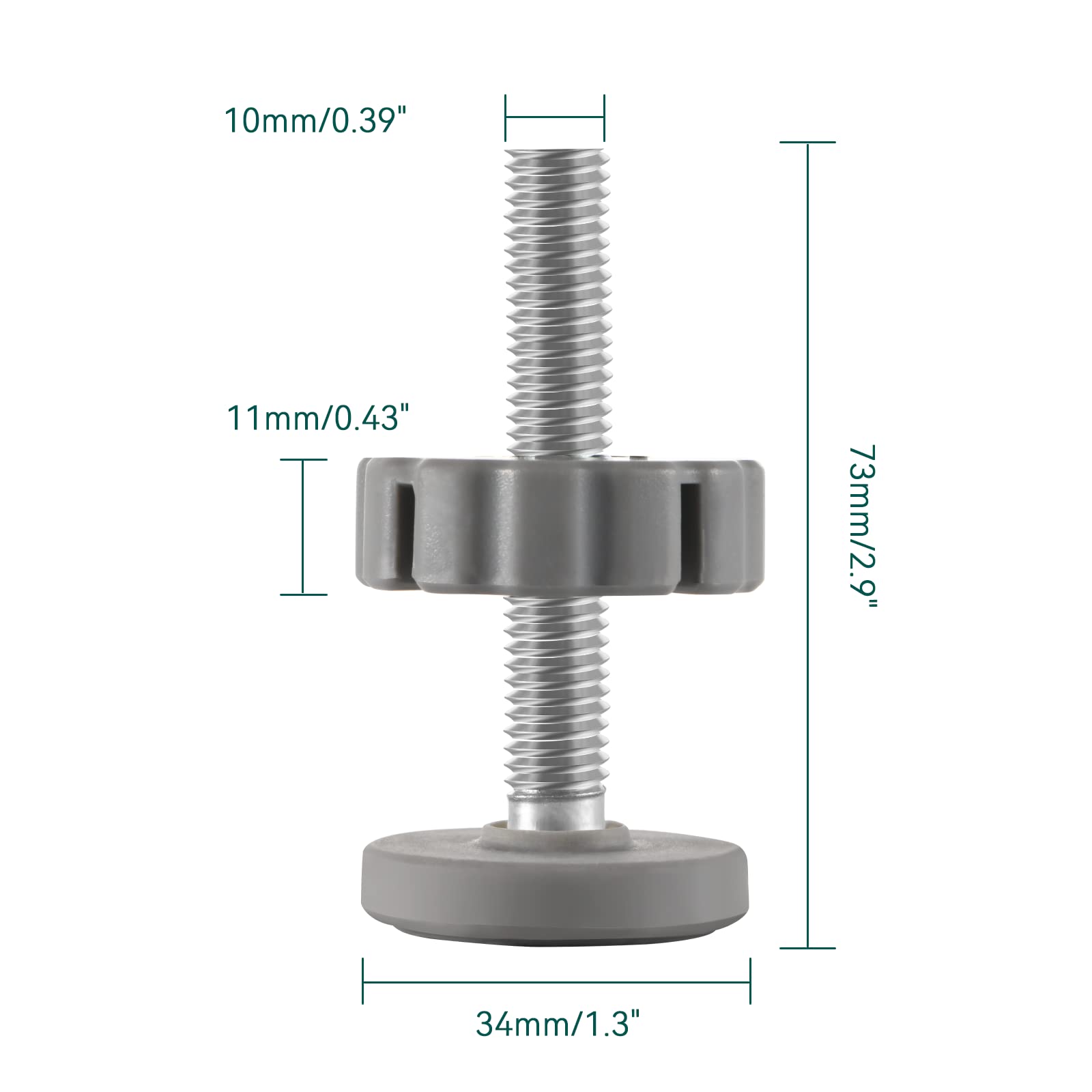 Babelio Pressure Gates Threaded Spindle Rods M10 (10 mm), Baby Gates Accessory Screw Bolts Kit Fit for All Pressure Mounted Walk Thru Gates