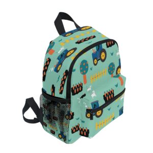 Tractors Kids Backpack for Toddlers Truck Kid's School Bag for Boys Girls Kindergarten Preschool Bag One Size