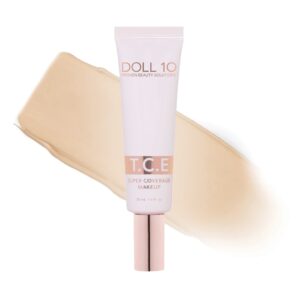 doll 10 t.c.e. super coverage serum makeup - full coverage foundation color correcting brightening (light)