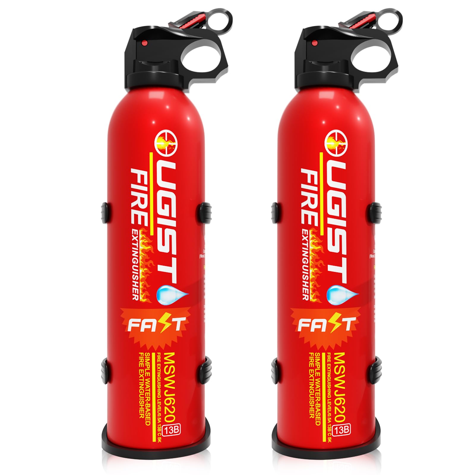 Ougist Water-Based Fire Extinguisher -2 Pack Portable for Home & Vehicle Use, Cold-Weather Safe, Prevents Re-Ignition - Ideal for Kitchen, Garage, Car