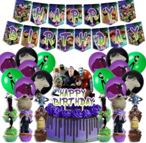 birthday party supplies, party decorations set includes happy birthday banner,balloons, cake toppers and cupcake toppers for kids gift birthday party