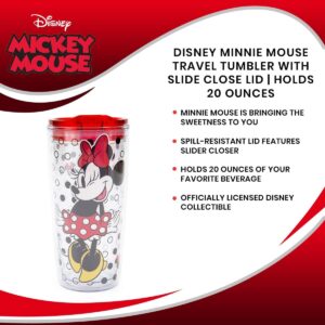 Disney Minnie Mouse Travel Tumbler with Slide Close Lid | Holds 20 Ounces