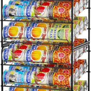 Simple Trending Can Rack Organizer, Stackable Can Storage Dispenser Holds up to 36 Cans for Kitchen Cabinet or Pantry, Black