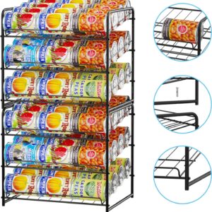 Simple Trending Can Rack Organizer, Stackable Can Storage Dispenser Holds up to 36 Cans for Kitchen Cabinet or Pantry, Black