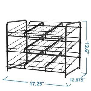 Simple Trending Can Rack Organizer, Stackable Can Storage Dispenser Holds up to 36 Cans for Kitchen Cabinet or Pantry, Black