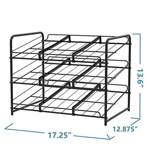 Simple Trending Can Rack Organizer, Stackable Can Storage Dispenser Holds up to 36 Cans for Kitchen Cabinet or Pantry, Black