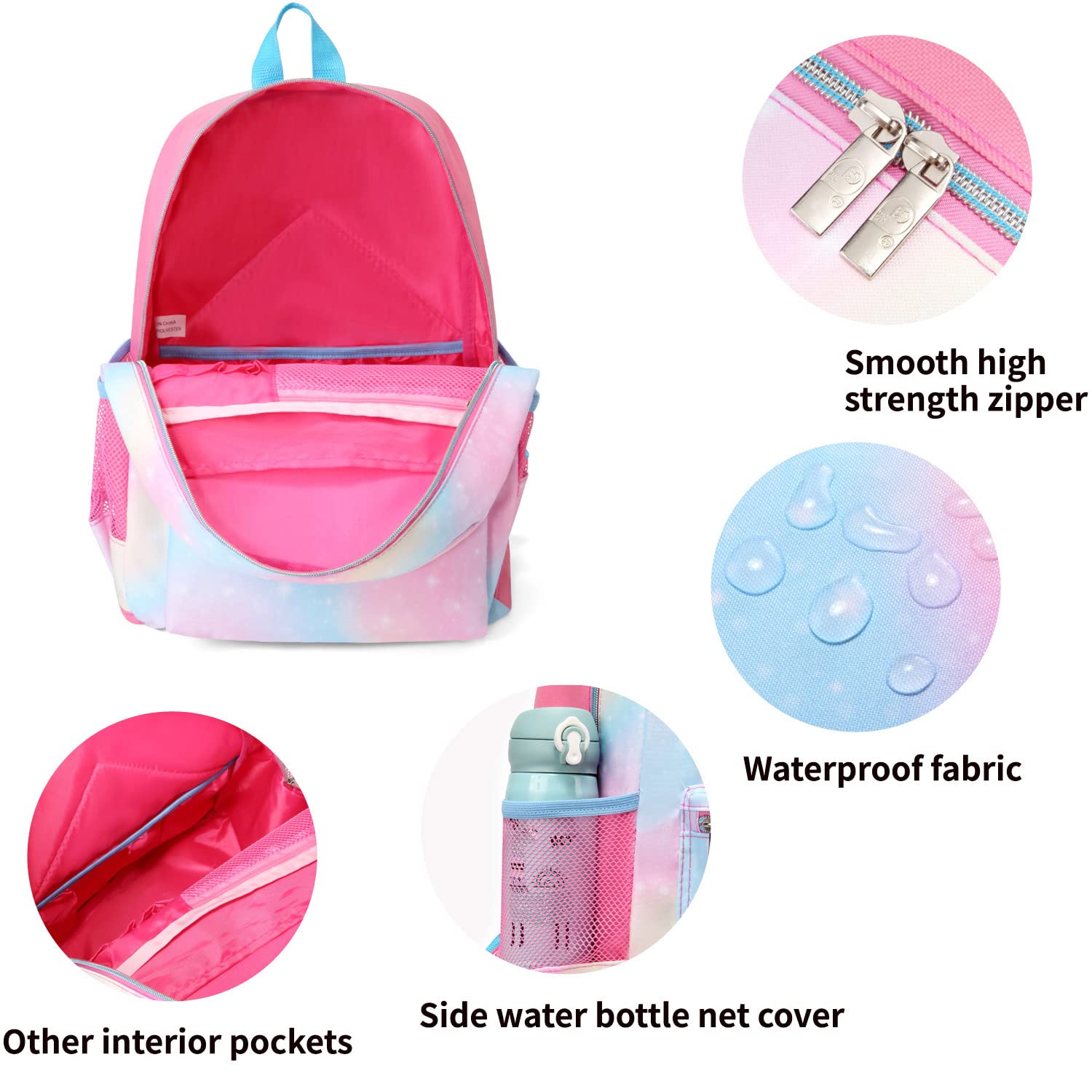 Lbsel Lightweight water resistant kids backpack for primary school boys and girls, ideal size for school and travel backpacks