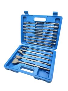 cortool rotary hammer drill bits set & chisels sds plus shank concrete masonry hole tool 17pcs with storage case 40cr steel drill bit set