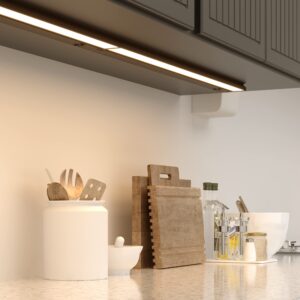 LAGOM 22" Direct Wire Dimmable LED Under Cabinet Lights, Selectable 2700K/4000K/5000K, Selectable Brightness, White Finish, UC0122WH27