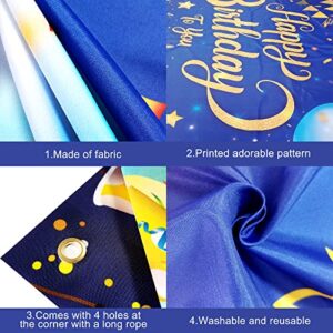 KatchOn, Happy Birthday Banner Blue and Gold - XtraLarge, 72x44 Inch | Happy Birthday Backdrop for Boys | Birthday Decorations for Women | Happy Birthday Men Decorations | Birthday Banners for Men