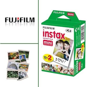 Fujifilm Instax Mini EVO Hybrid Black Instant Camera Bundle with 2X Mini Twin Pack Instant Film