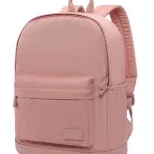 HotStyle Casual Daypack Backpack for Tween & Teen Girls, Multipurpose Middle School Bag Bookbag, Dome Top, Plain, Rose Gold