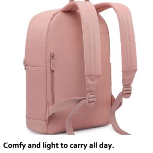 HotStyle Casual Daypack Backpack for Tween & Teen Girls, Multipurpose Middle School Bag Bookbag, Dome Top, Plain, Rose Gold