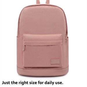 HotStyle Casual Daypack Backpack for Tween & Teen Girls, Multipurpose Middle School Bag Bookbag, Dome Top, Plain, Rose Gold