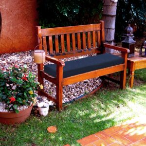 Aoodor Patio Bench Cushion Outdoor Olefin Fabric Slipcover Sponge Foam 46.5” x 17.7” x 3” - Dark Blue