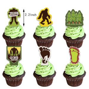 HJHLYYANM Bigfoot Birthday Party Supplies Set Bigfoot Banner Balloons Cake Topper spirals Sticker, Bigfoot Party Decoration Favors for Kids Man Sports Fan Birthday Party