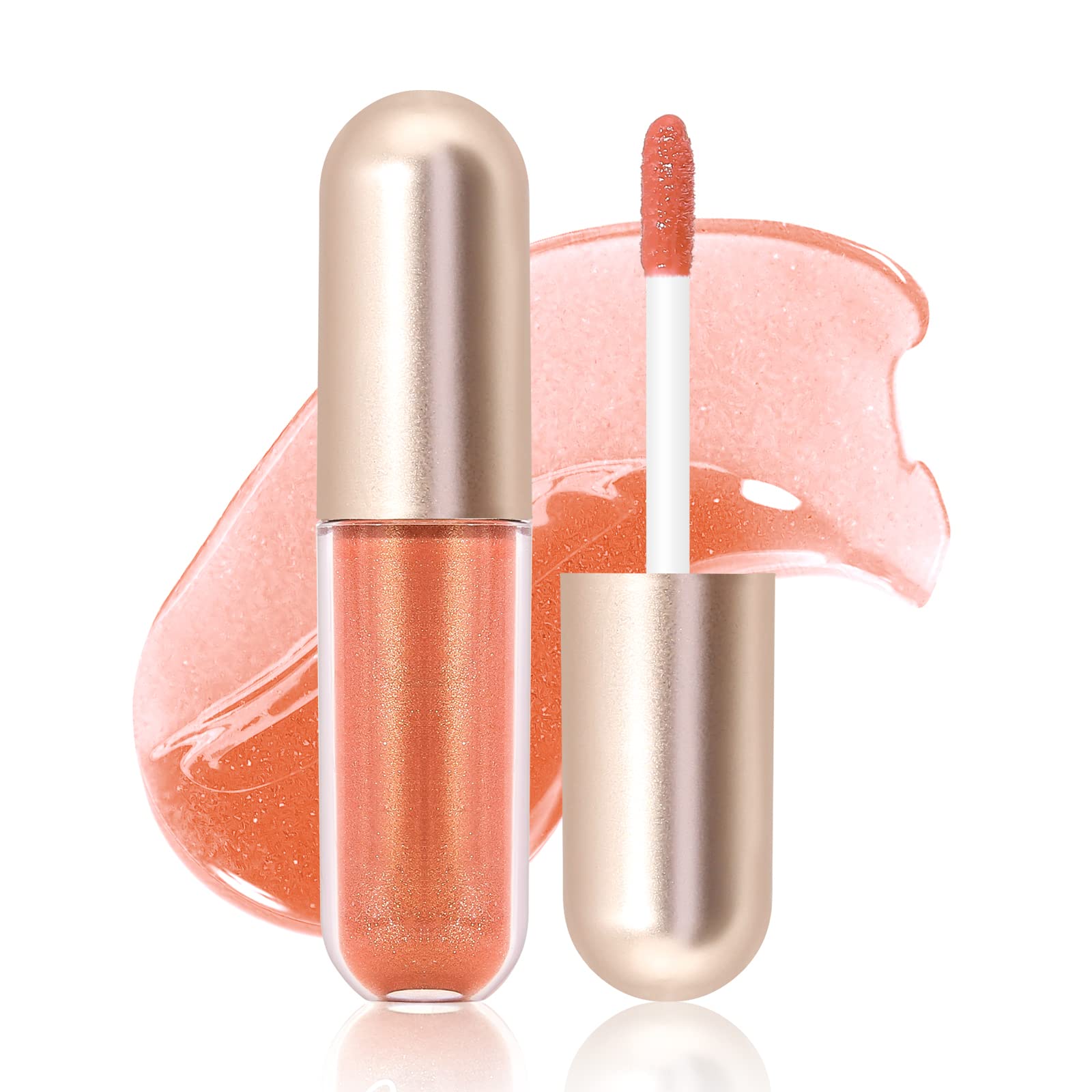 KISSIO Plumping Lip gloss,Shimmer and Cool,Make Lips Plump and Moisturizing,Lip Gloss contains Peppermint and Beeswax,Cruelty Free,0.19 oz. (03#Lakeside)