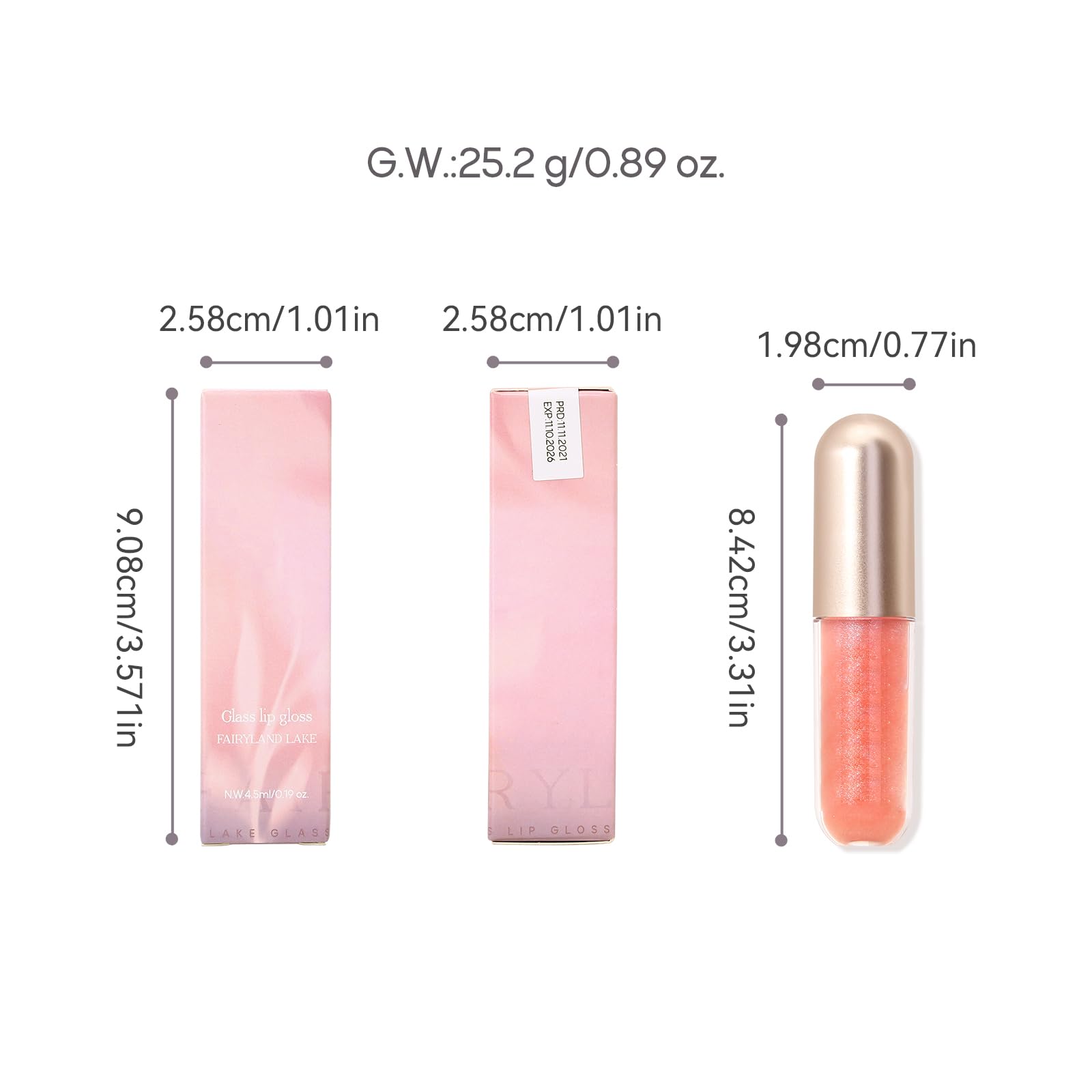 KISSIO Plumping Lip gloss,Shimmer and Cool,Make Lips Plump and Moisturizing,Lip Gloss contains Peppermint and Beeswax,Cruelty Free,0.19 oz. (03#Lakeside)