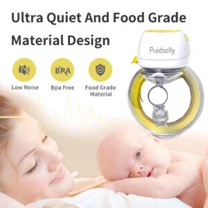 Wearable Puidselly Hands Free Electric Double Rechargeable Milk Pump, Silent Breast Pump with LCD Display Memory Function(27/24/21mm Flange)