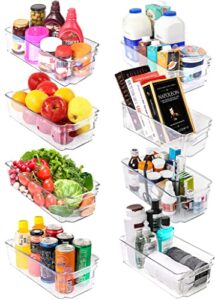 utopia home - fridge organizer bins - set of 8 refrigerator organizer set - pantry organizers and storage - clear storage bins for fridge organization and storage - home & kitchen organization