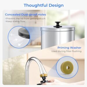 Waterdrop Gravity-fed Water Filter System, with Silver Ions Enhanced Filtration, Reduces up to 99% of Chlorine, with 2 Black Carbon Filters and Metal Spigot, 2.25G