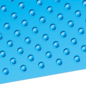 Bligli Non Slip Bathtub Mat, 16.9x36 inches Extra Large Bath Mats with Strong Suction Cups, Soft Rubber Shower Stall Mat for Bathroom, Durable and Machine Washable (Blue)