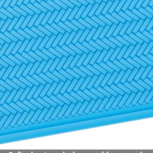 Bligli Non Slip Bathtub Mat, 16.9x36 inches Extra Large Bath Mats with Strong Suction Cups, Soft Rubber Shower Stall Mat for Bathroom, Durable and Machine Washable (Blue)