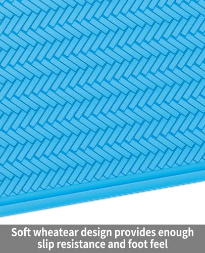 Bligli Non Slip Bathtub Mat, 16.9x36 inches Extra Large Bath Mats with Strong Suction Cups, Soft Rubber Shower Stall Mat for Bathroom, Durable and Machine Washable (Blue)