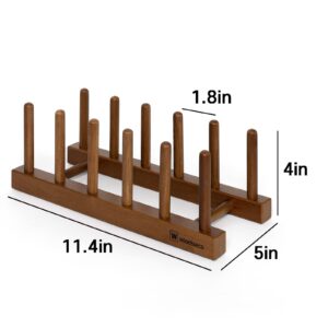 GOODSDECO Wooden Dish Rack - Chopping Board Stand, Dish Drying Rack for Dish Cup Bowl Cutting Board, Drying Rack Stand Storage Holder, Kitchen Countertop Organizer (M, Walnut)