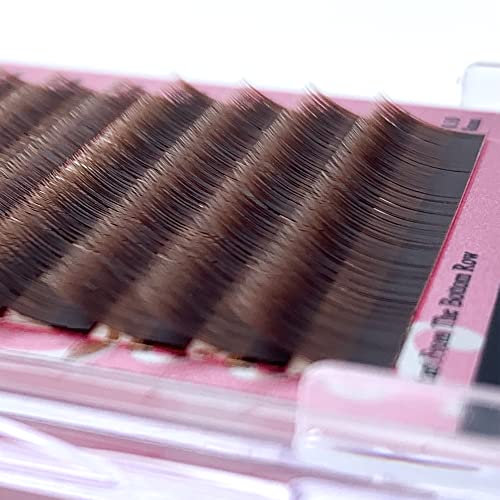 Beauty7 Brown Eyebrow Extensions Matte Individual Eyebrow False Lash Extension Tray Synthetic Mink 0.1mm Thickness Mixed 5/6/7/8mm Length Professional Tech (Brown)