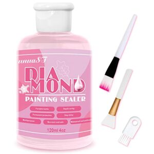 unuast diamond painting sealer kits 120ml, diamond painting glue for diamond painting sets, diamond art glue is used to protect diamond paintings, permanent sparkle diamond art sealer kit (4oz)