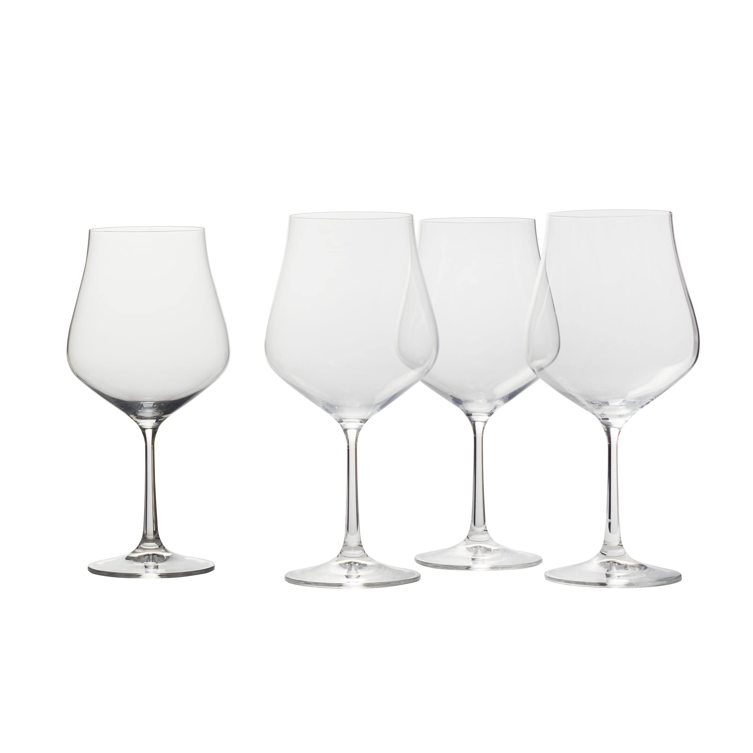 Mikasa Grace Set of 4 Red Wine Glasses, 22-Ounce, Clear