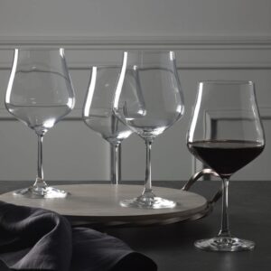 Mikasa Grace Set of 4 Red Wine Glasses, 22-Ounce, Clear