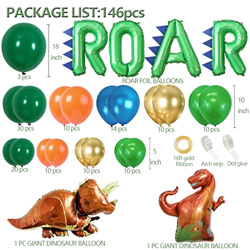 Dinosaur Balloon Garland Arch Kit Birthday Party Supplies Roar Foil For Boys Girls Decorations Green Kids Foil Jungle