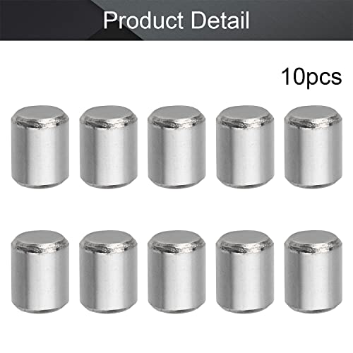 Bettomshin 10Pcs 0.31" x 0.39" (DxH) 304 Stainless Steel Dowel Pin Cylindrical Dowel Pins 8x10mm Shelf Pegs for Metal Devices Furniture Installation Wood Bunk Bed Support Shelves Silver Tone