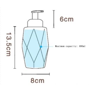 FKJLUN Hand Soap Dispenser Pump Ceramic Foaming Hand Sanitizer Bottle Hotel Pressing Foam Packing Empty Bottle Large Capacity 480ML Hand Lotion Bottle for Bathroom (Color : White)