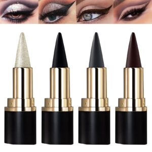 miss rose m 4 colors gel eyeliner set, eyeliner pencils, delineador de ojos contra el agua, easy to use, eye makeup for women (4 colors)