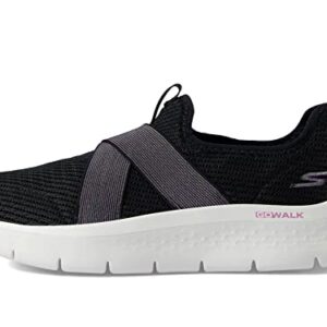 Skechers Women's GO Walk Flex-Lilly Sneaker, Black/Purple, 10.5