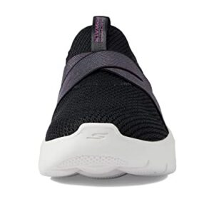 Skechers Women's GO Walk Flex-Lilly Sneaker, Black/Purple, 10.5